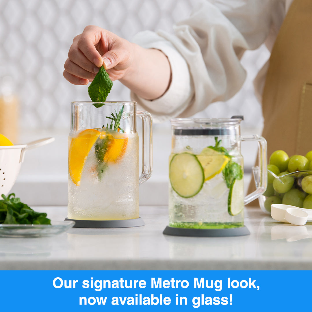 LocknLock Metro Glass Mug for Hot & Cold Drinks