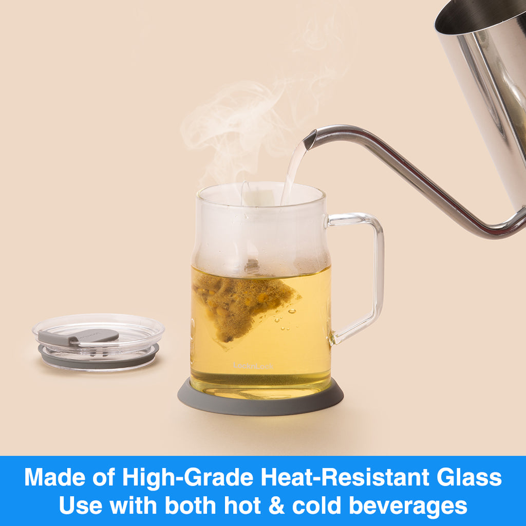 LocknLock Metro Glass Mug for Hot & Cold Drinks