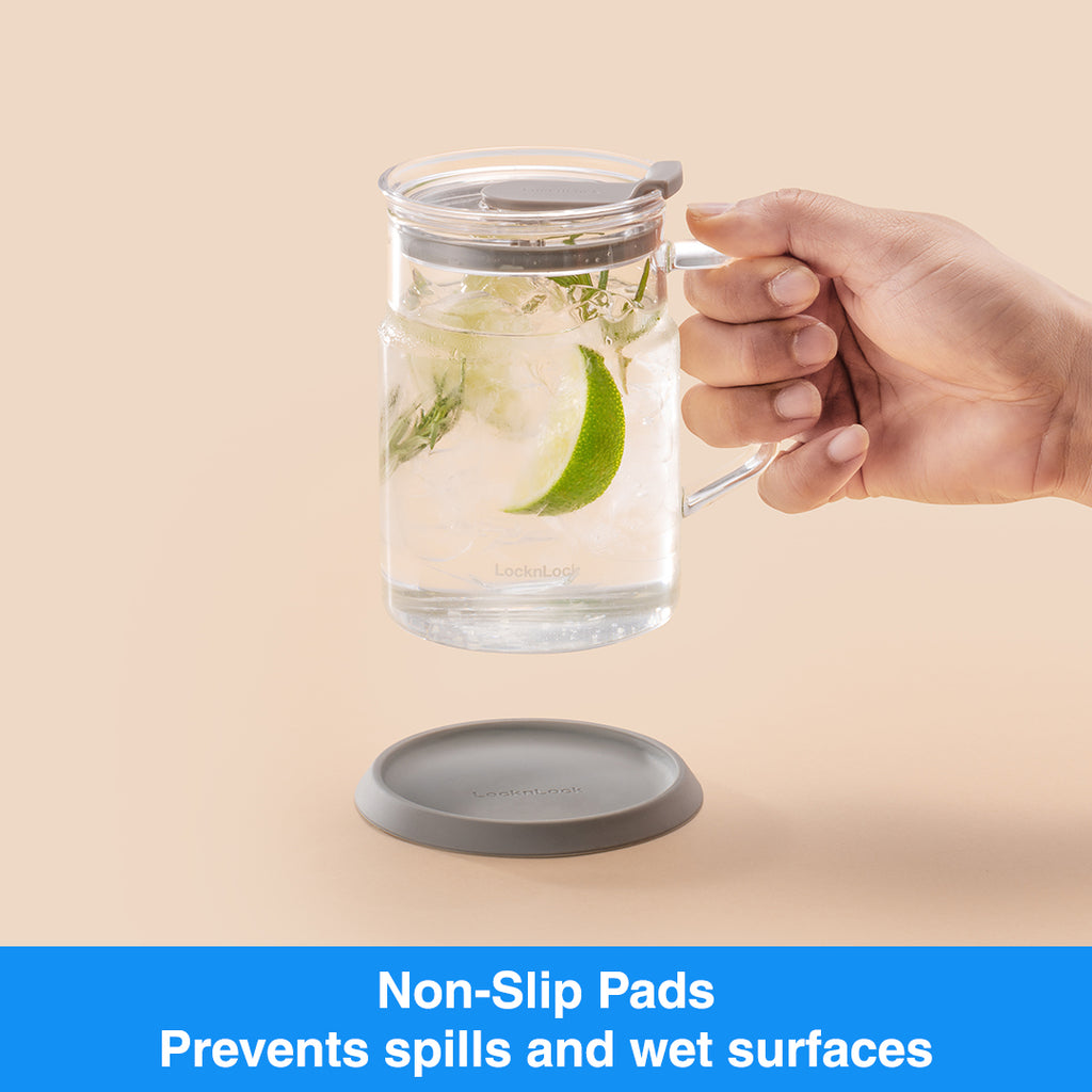 LocknLock Metro Glass Mug for Hot & Cold Drinks