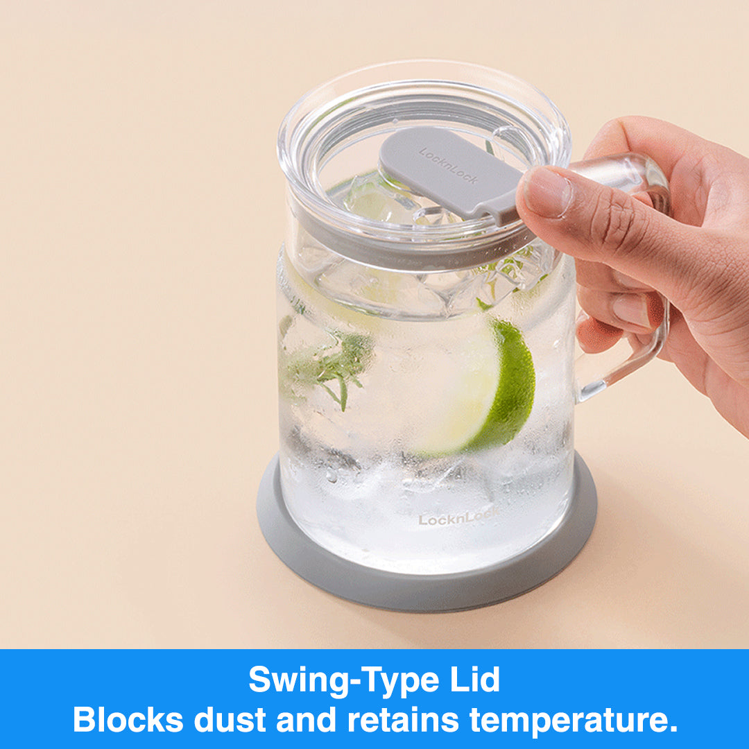 LocknLock Metro Glass Mug for Hot & Cold Drinks