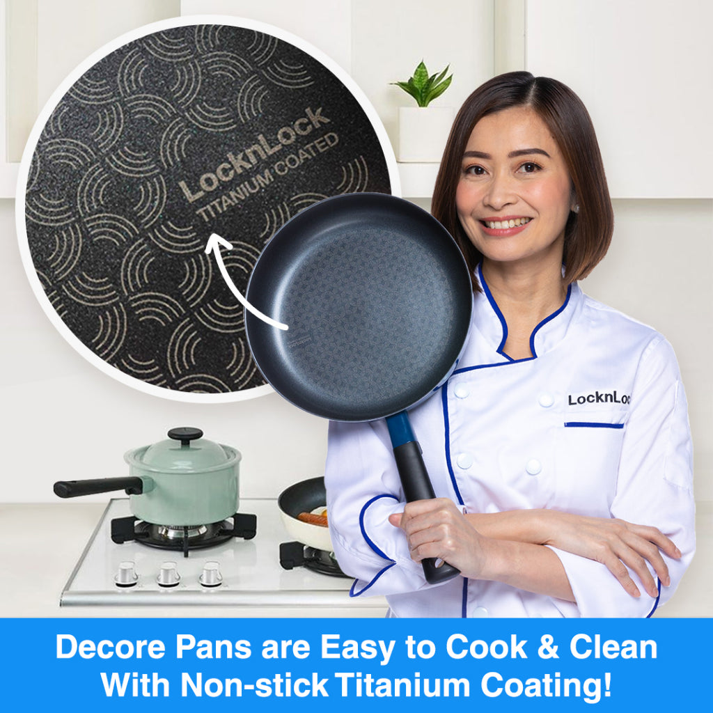 LocknLock Decore Cookware Basic Set of 2 | 18cm Pot + 22cm Wok
