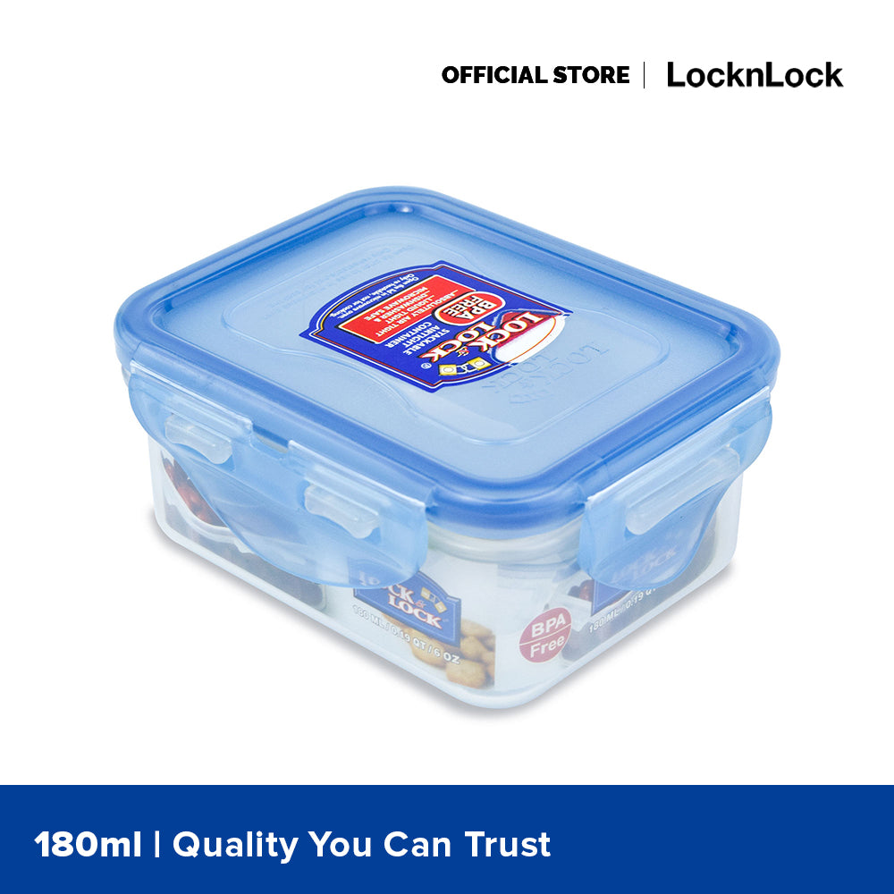 LocknLock Classic Airtight Rectangular Food Container 180ML HPL805